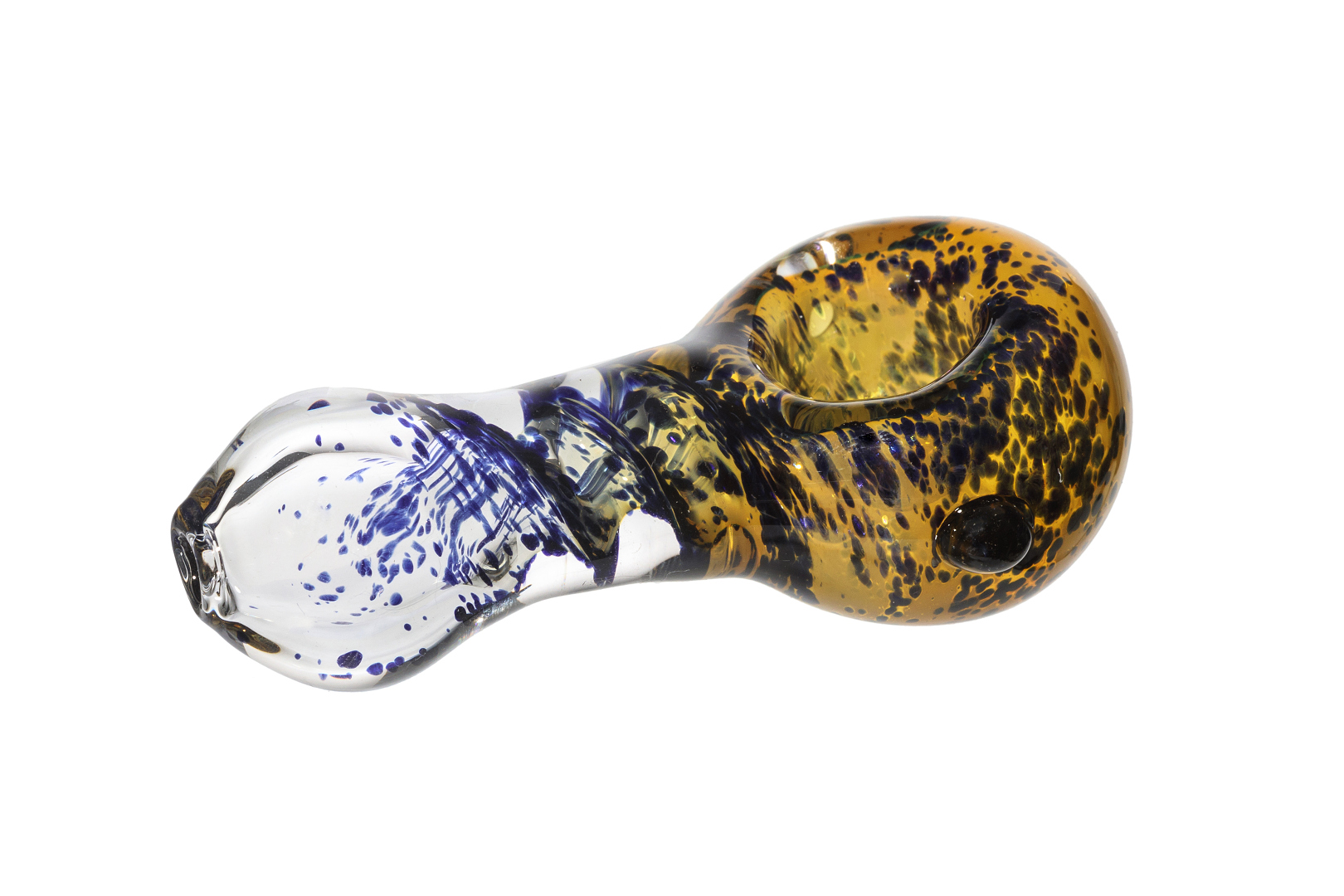 Mini Thick Glass Pipe Blue Twister | Bongin.com