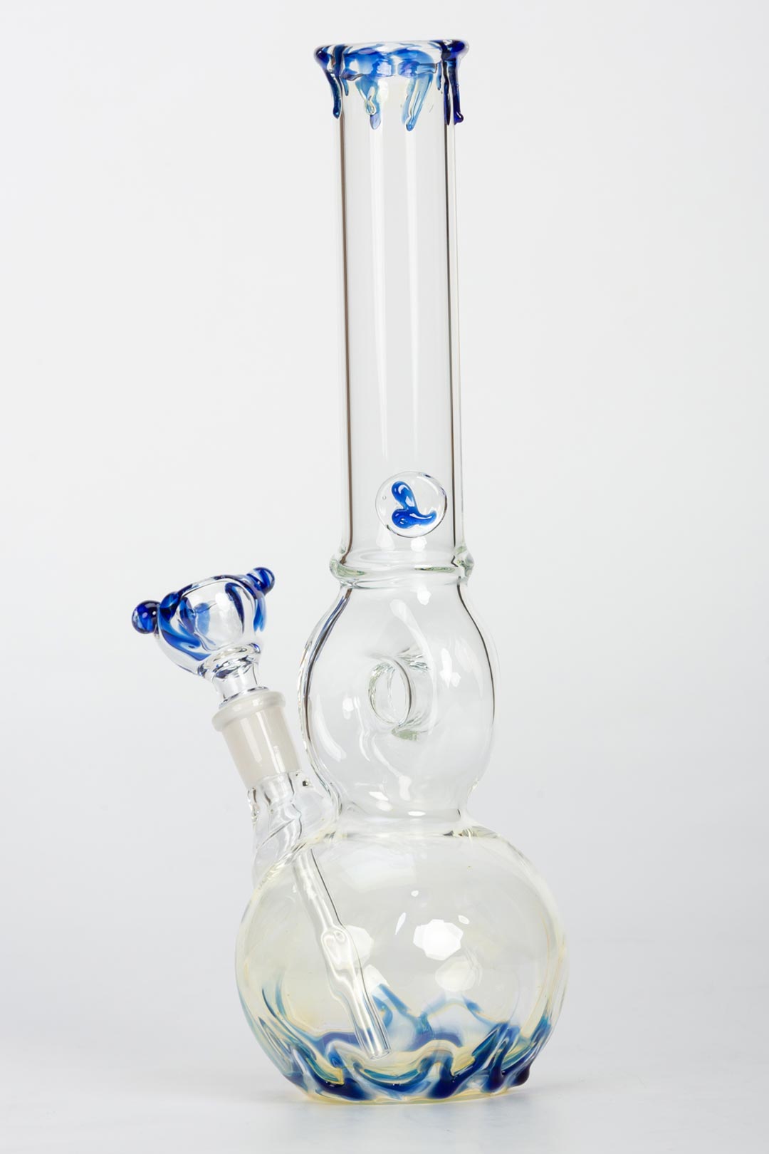 Silver Fumed Glass Ring Bong, Blue | Bongin.com